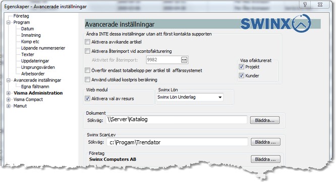 Grunder > Egenskaper > Avancerade inställningar